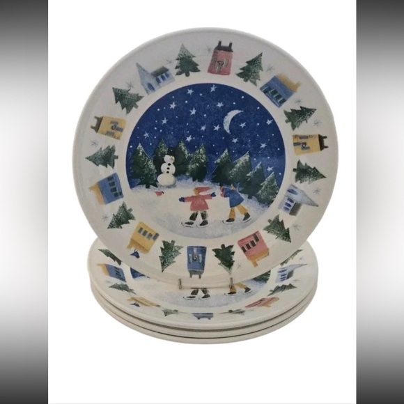 Nikko Ceramics | Holiday | Nikko Winter Wonderland Dinner Plates Set Of ...